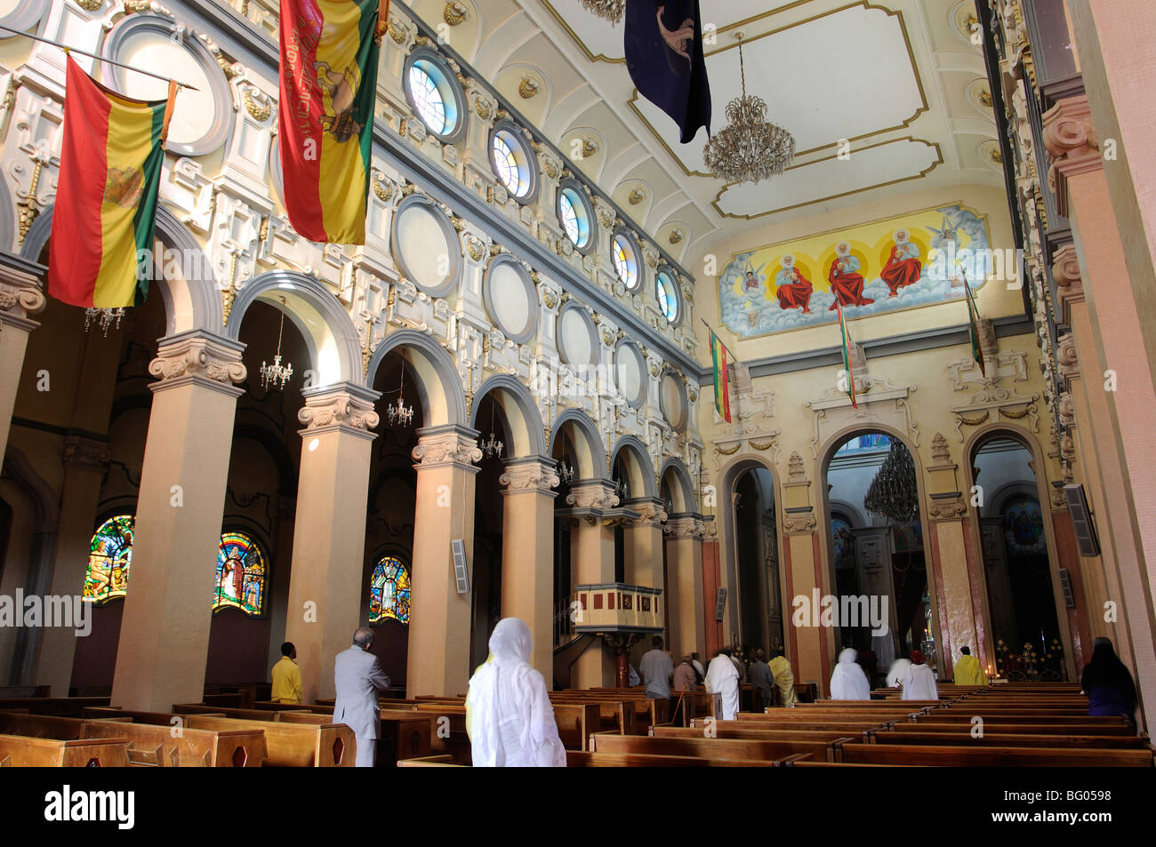 Trinity Cathedral Addis Ababa Ethiopia Decorated Ceiling In Holy
