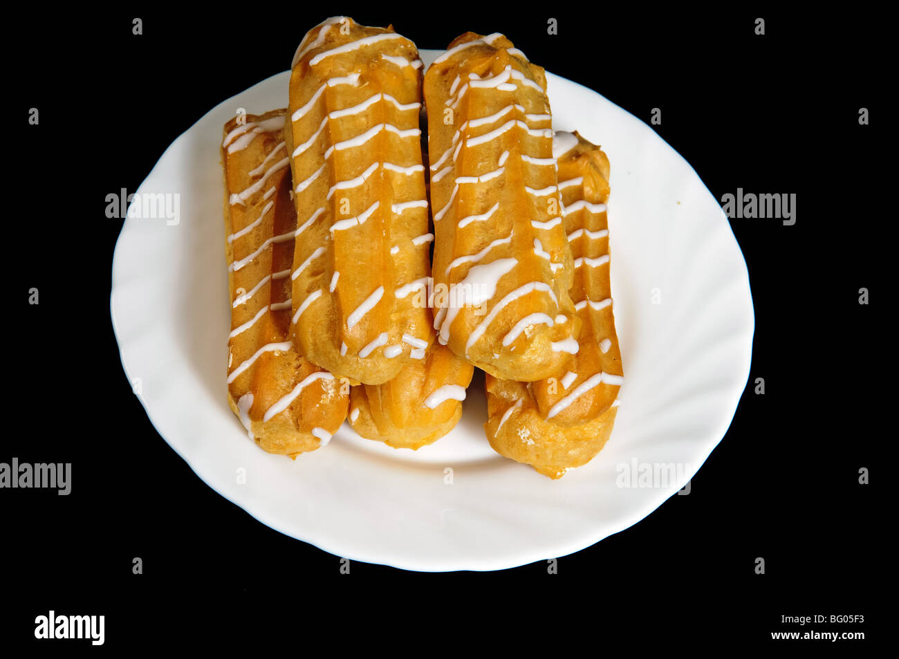 Cream puffs fancy choux pastry (eclair Stock Photo - Alamy