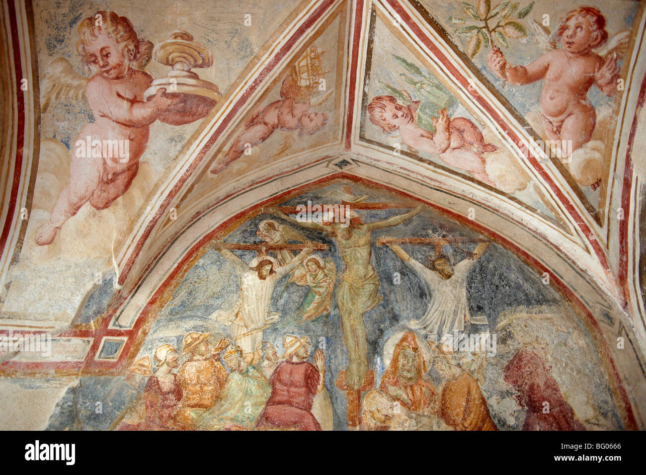 Late medieval Fresco 13-14th century, Of the Cathedral museum chapel ...