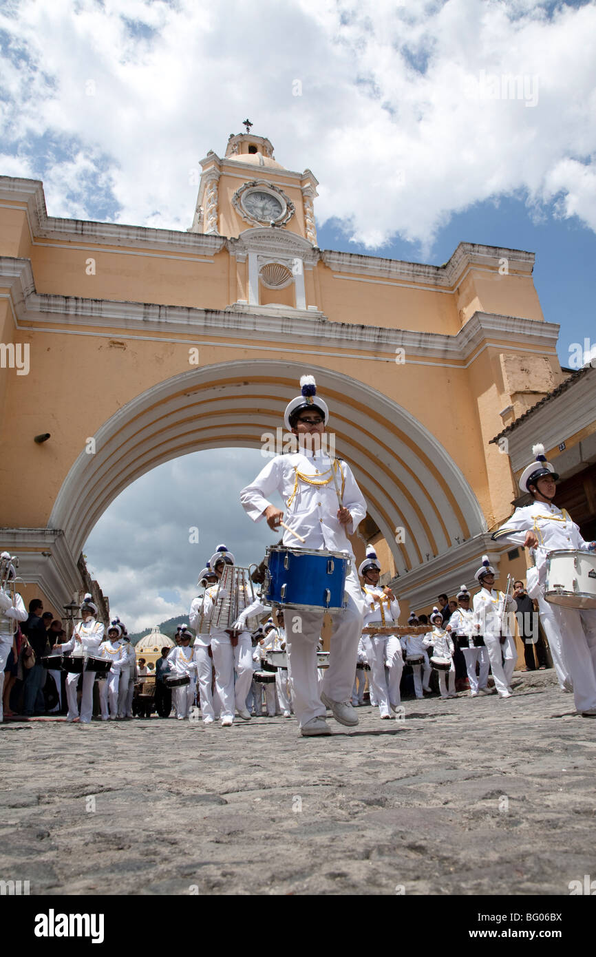Independence Day Parade on 15 September in Antigua Guatemala Stock ...