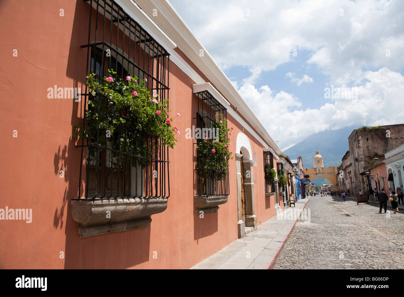 Traditional colonial architecture in antigua hi-res stock photography ...