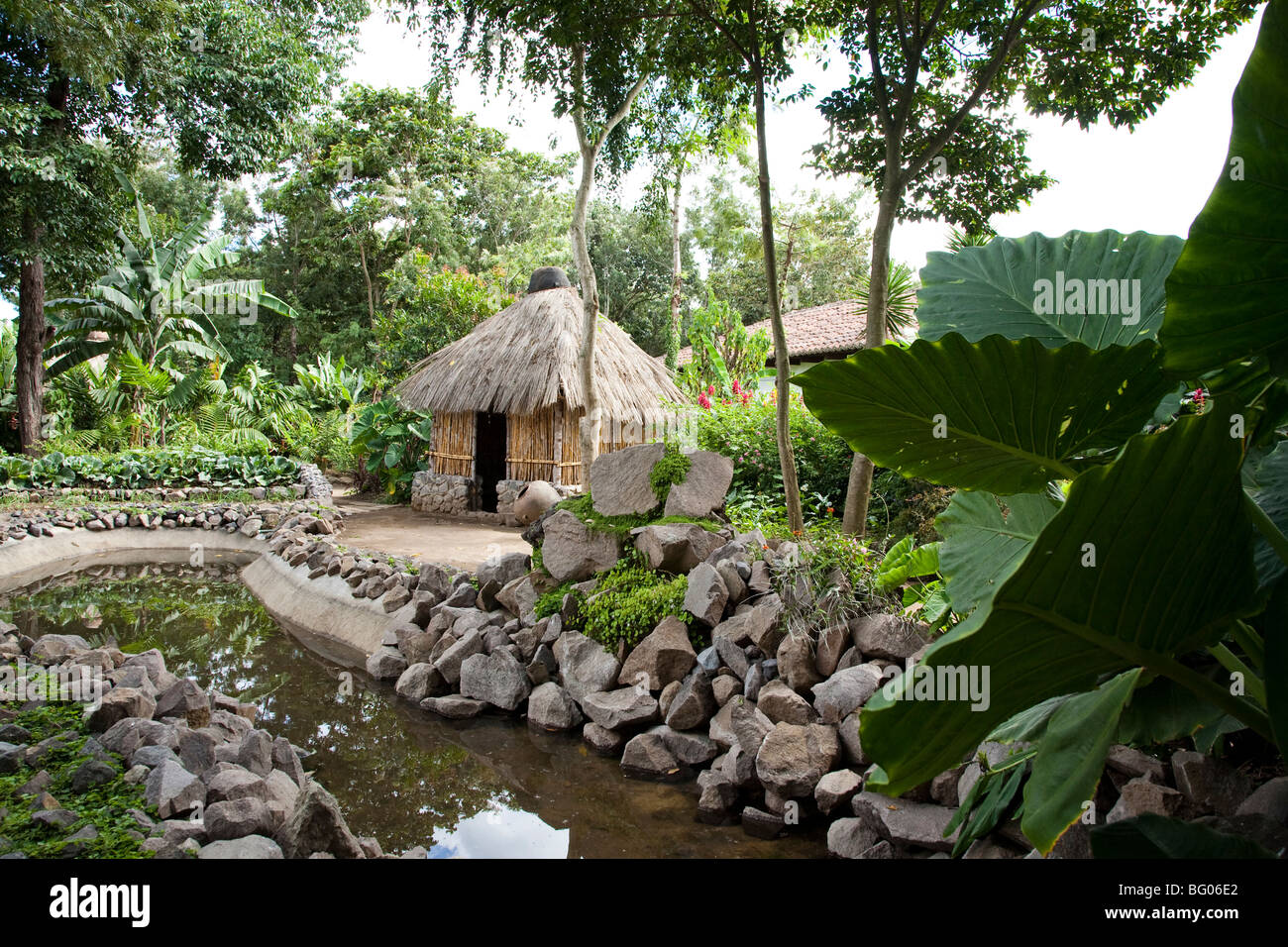 Model of a traditional Maya Village at the Centro Cultural La Azotea in ...