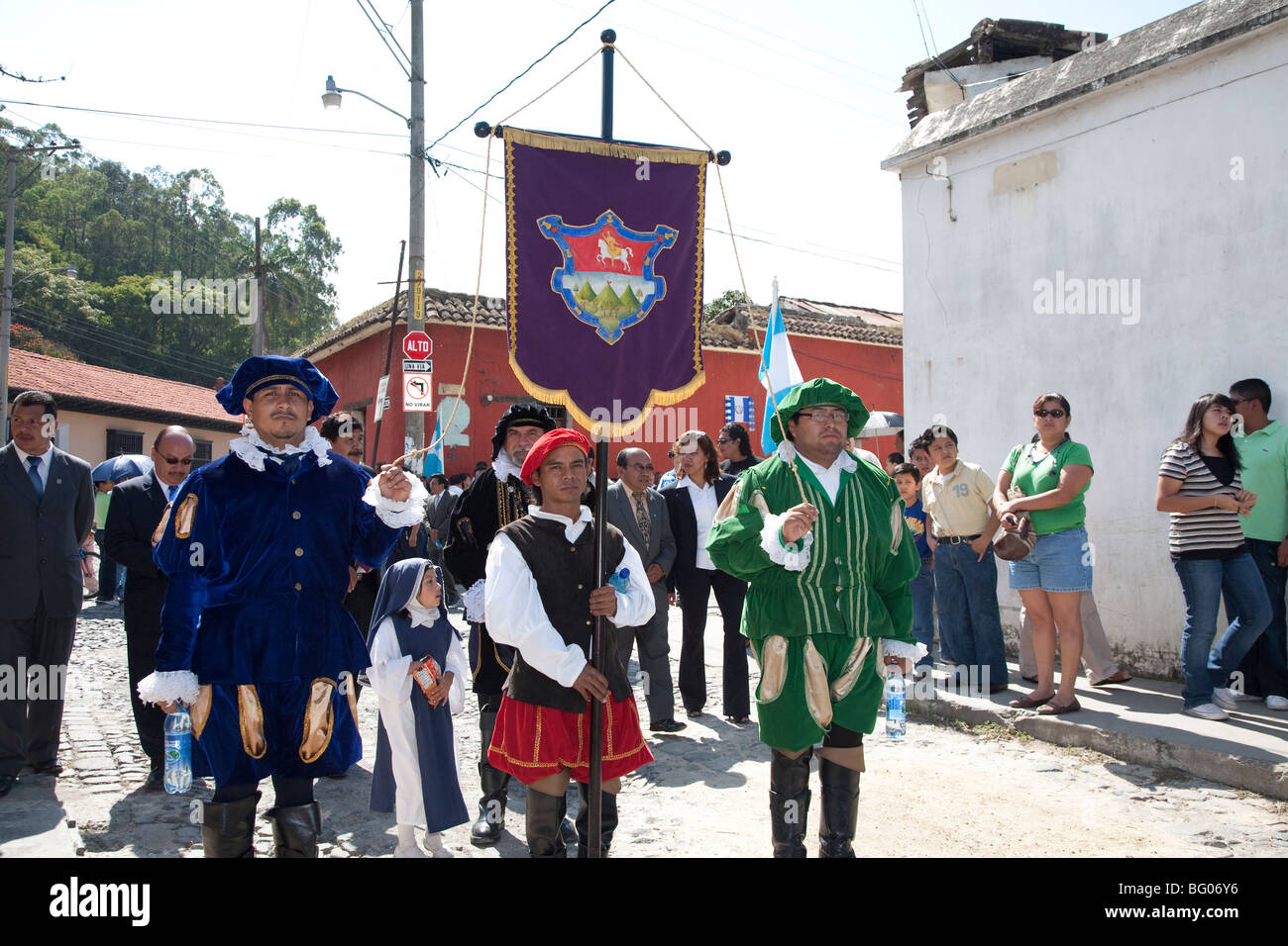 Independence Day Parade on 15 September in Antigua Guatemala Stock ...