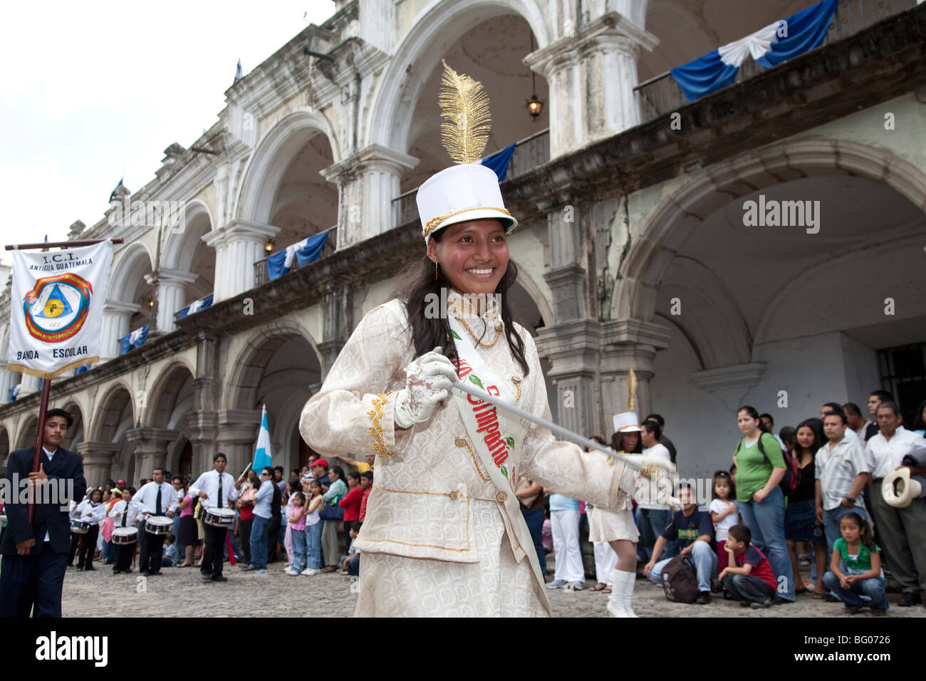 Independence Day Parade on 15 September in Antigua Guatemala Stock ...