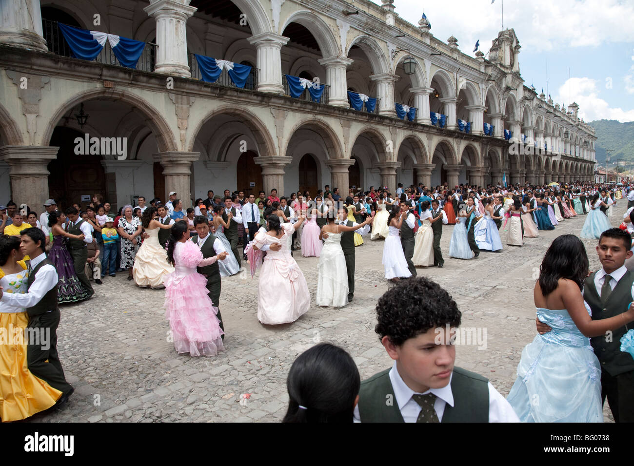 Independence Day Parade on 15 September in Antigua Guatemala Stock ...