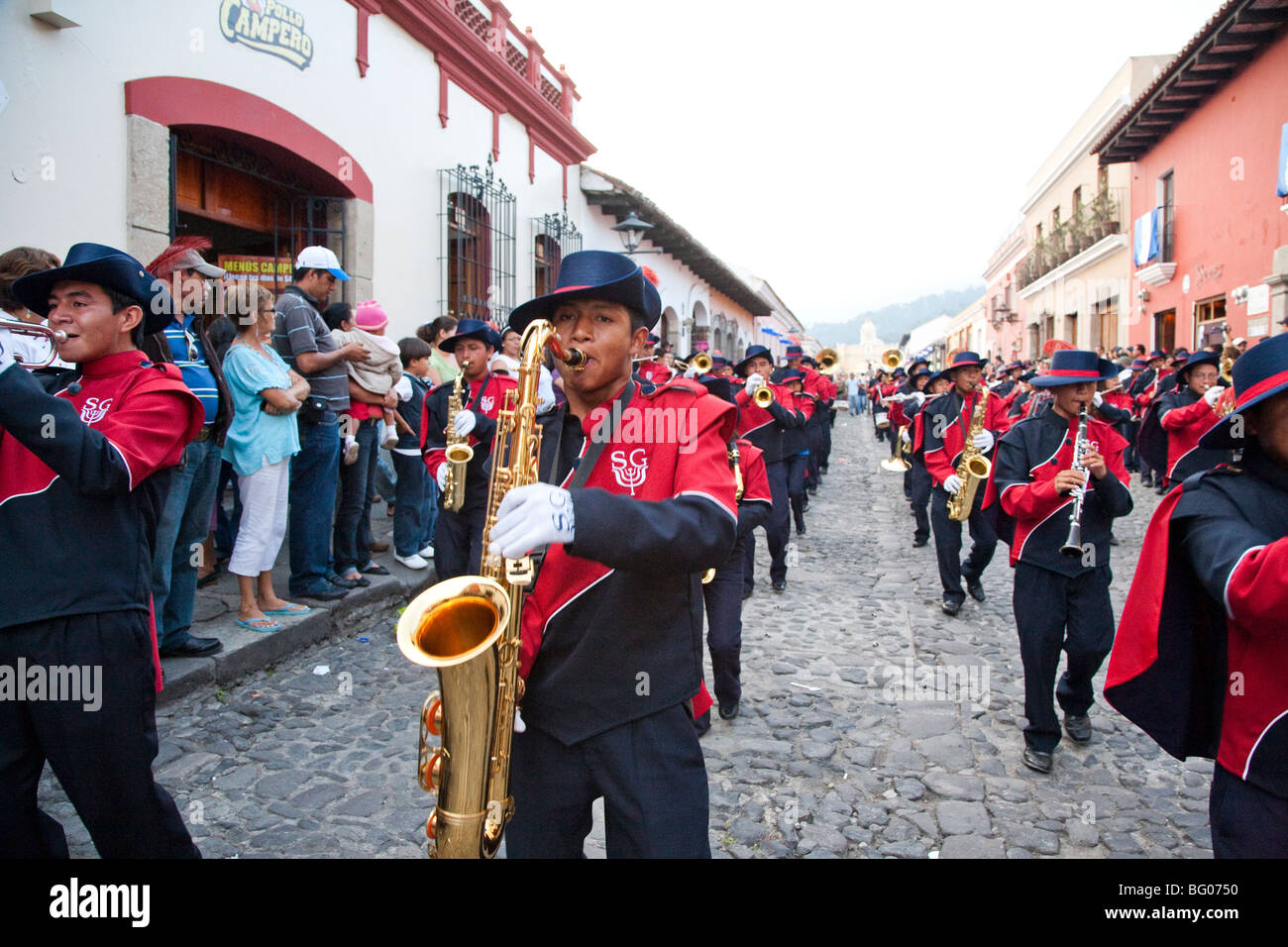 Independence Day Parade on 15 September in Antigua Guatemala Stock ...