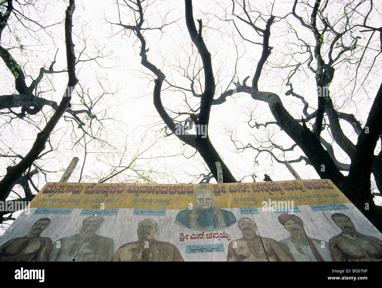 A billboard advertising wrestling in Mysore, Inia Stock Photo - Alamy