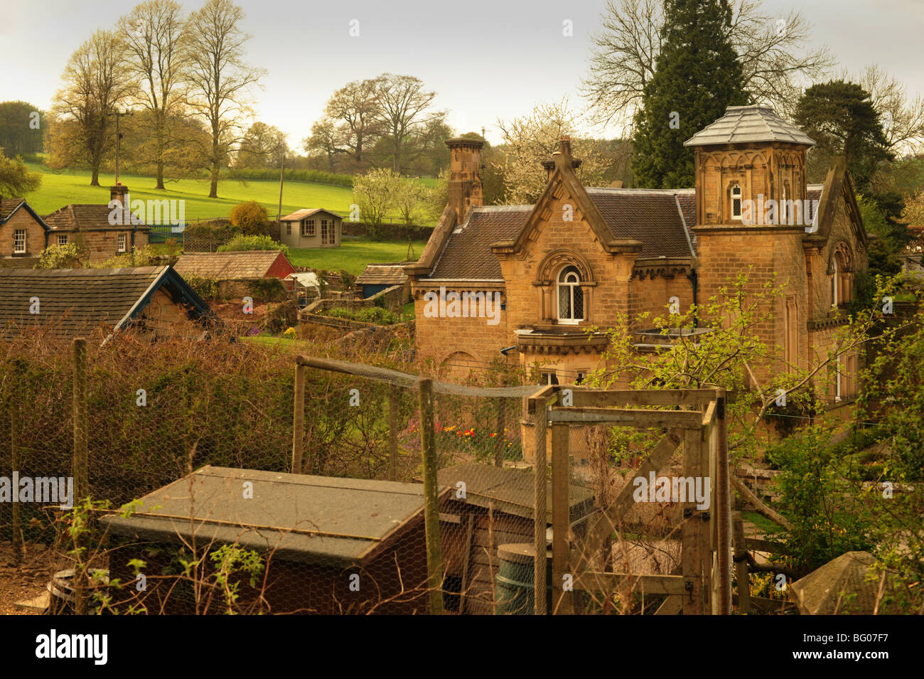 Edensor village hi-res stock photography and images - Alamy