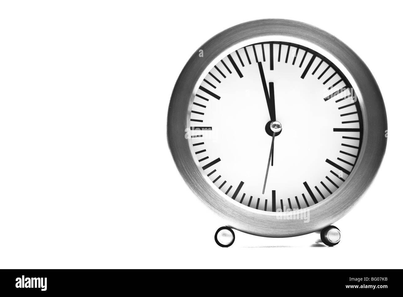 two minutes to midnight on clock isolated on white background Stock ...