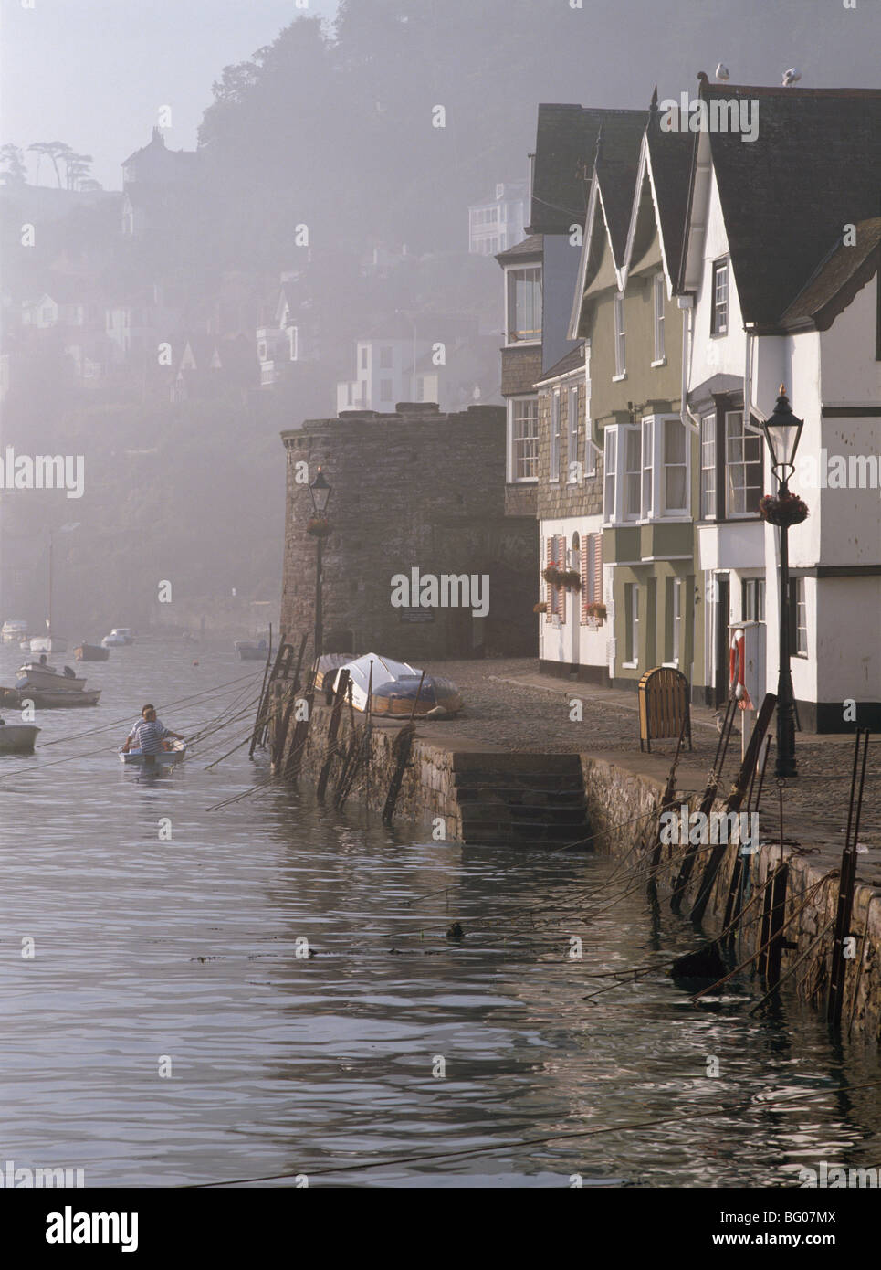 Misty morning at Dartmouth harbour, Devon, England, United Kingdom ...