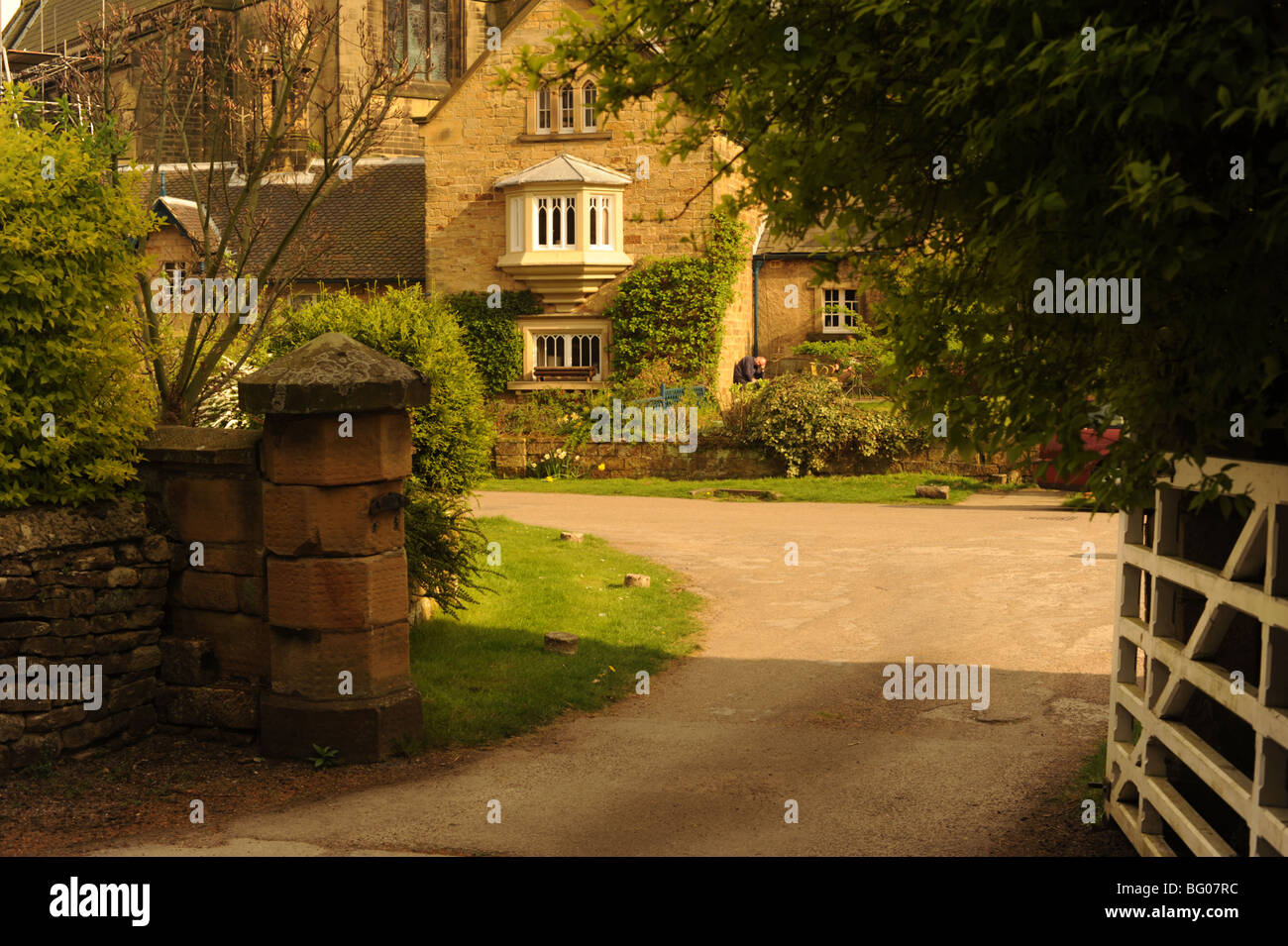 Edensor village Chatsworth Derbyshire Stock Photo - Alamy