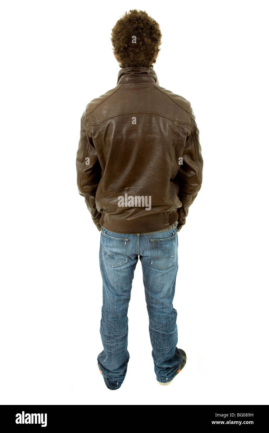 young casual man full body in a white background Stock Photo - Alamy