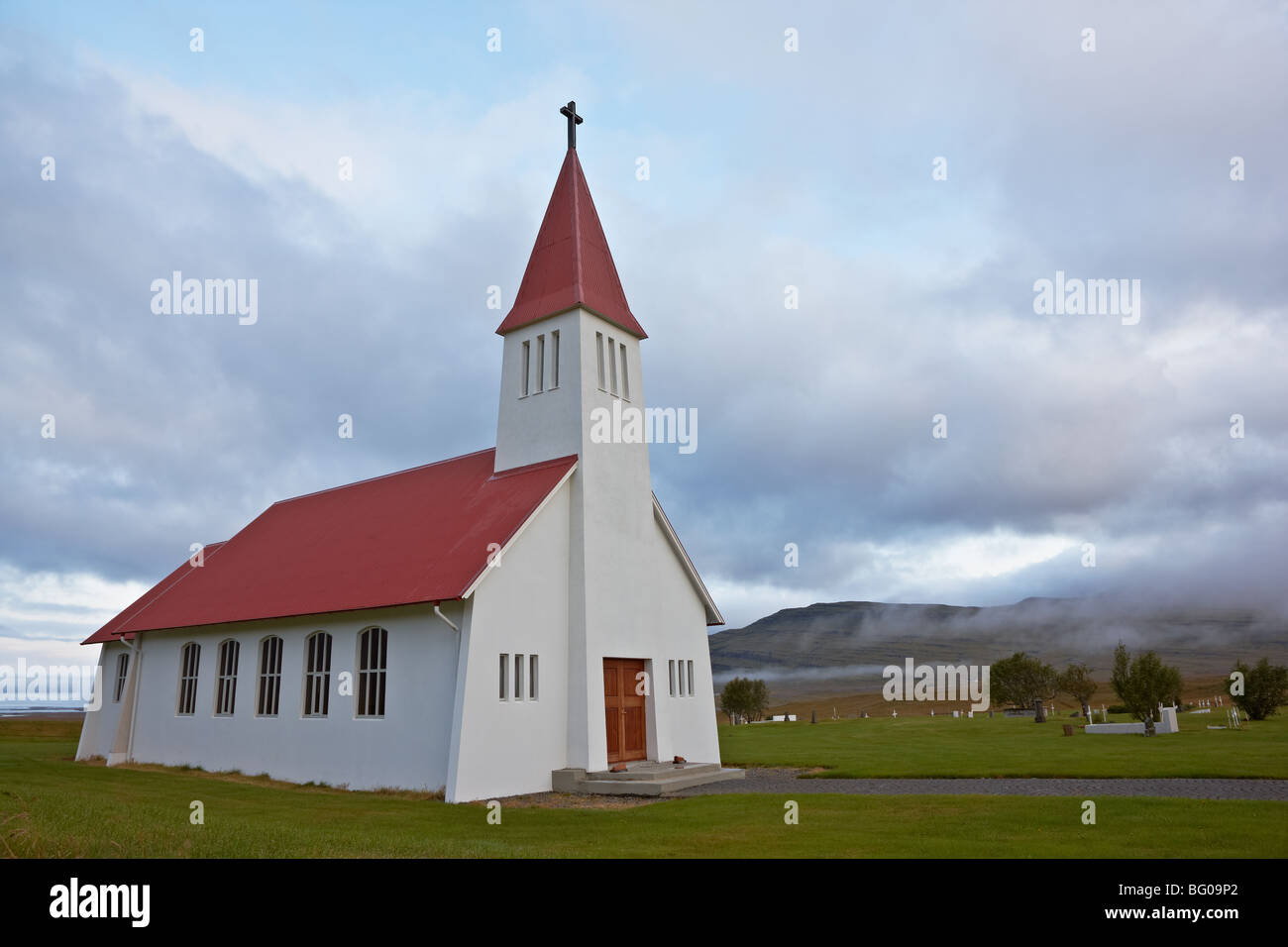 Heydalir Church, Breiddalur Valley, Eastern Iceland Stock Photo - Alamy