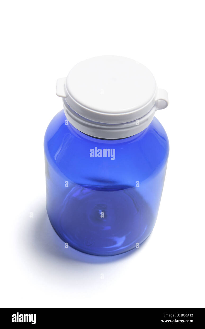 Blue Pill Bottle Stock Photo - Alamy