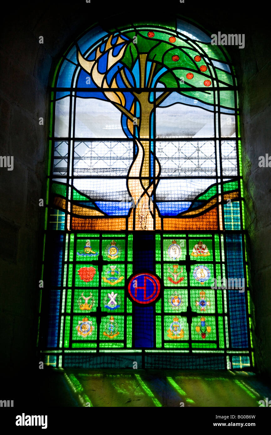Stained Glass window D day memorial to the 51st Highland Division in ...