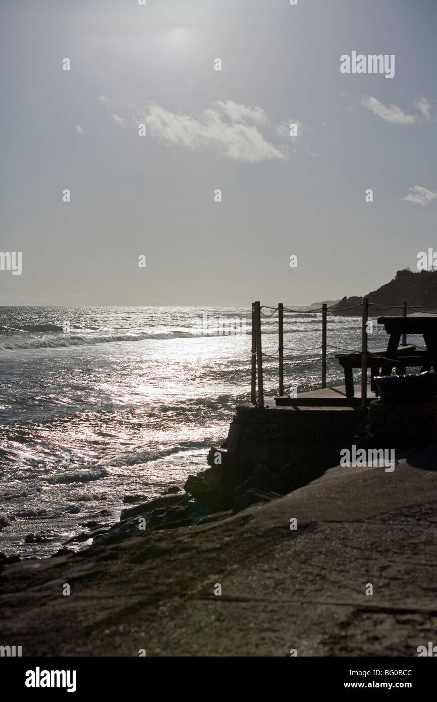 Observation point on the beach, Tarifa, Cadiz Province, Andalusia ...