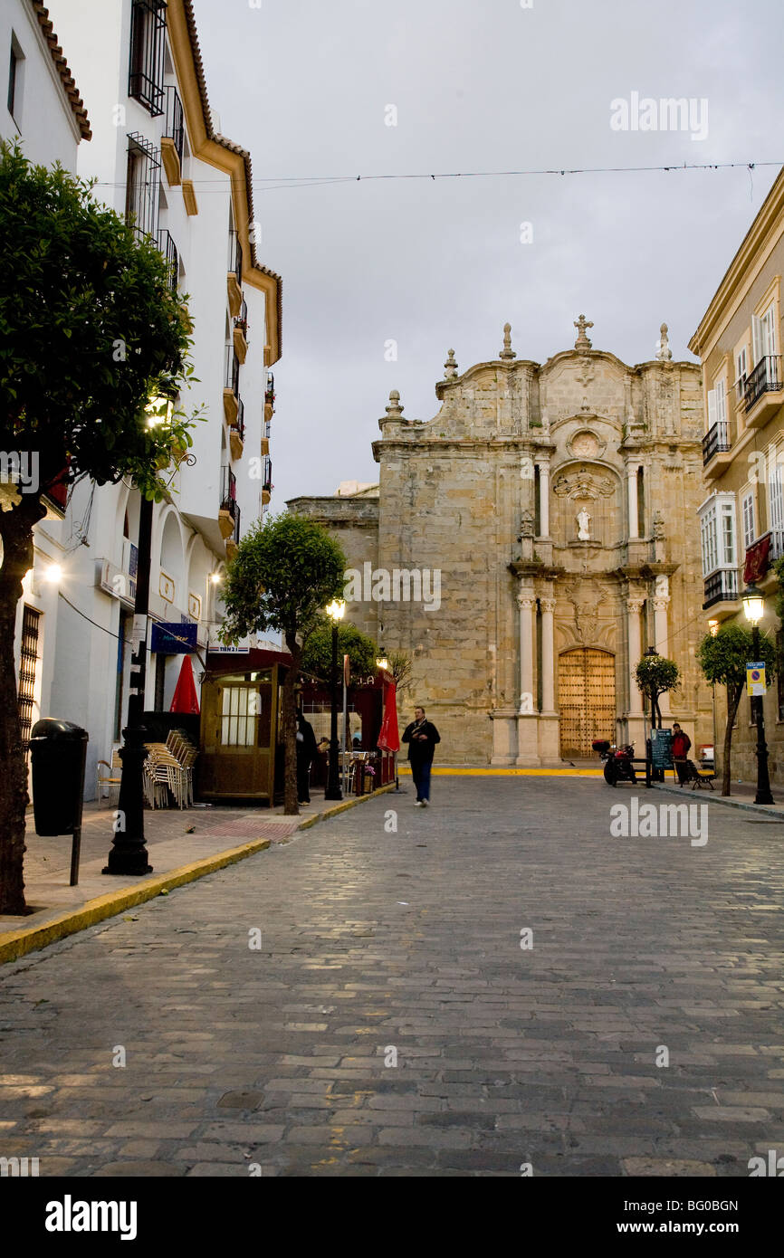 Facade of a church, Tarifa, Cadiz Province, Andalusia, Spain Stock ...