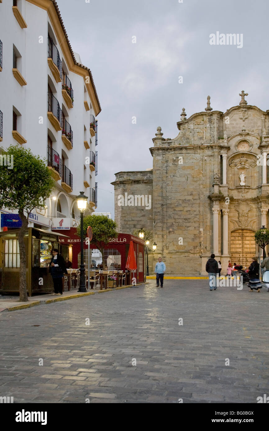 Facade of a church, Tarifa, Cadiz Province, Andalusia, Spain Stock ...