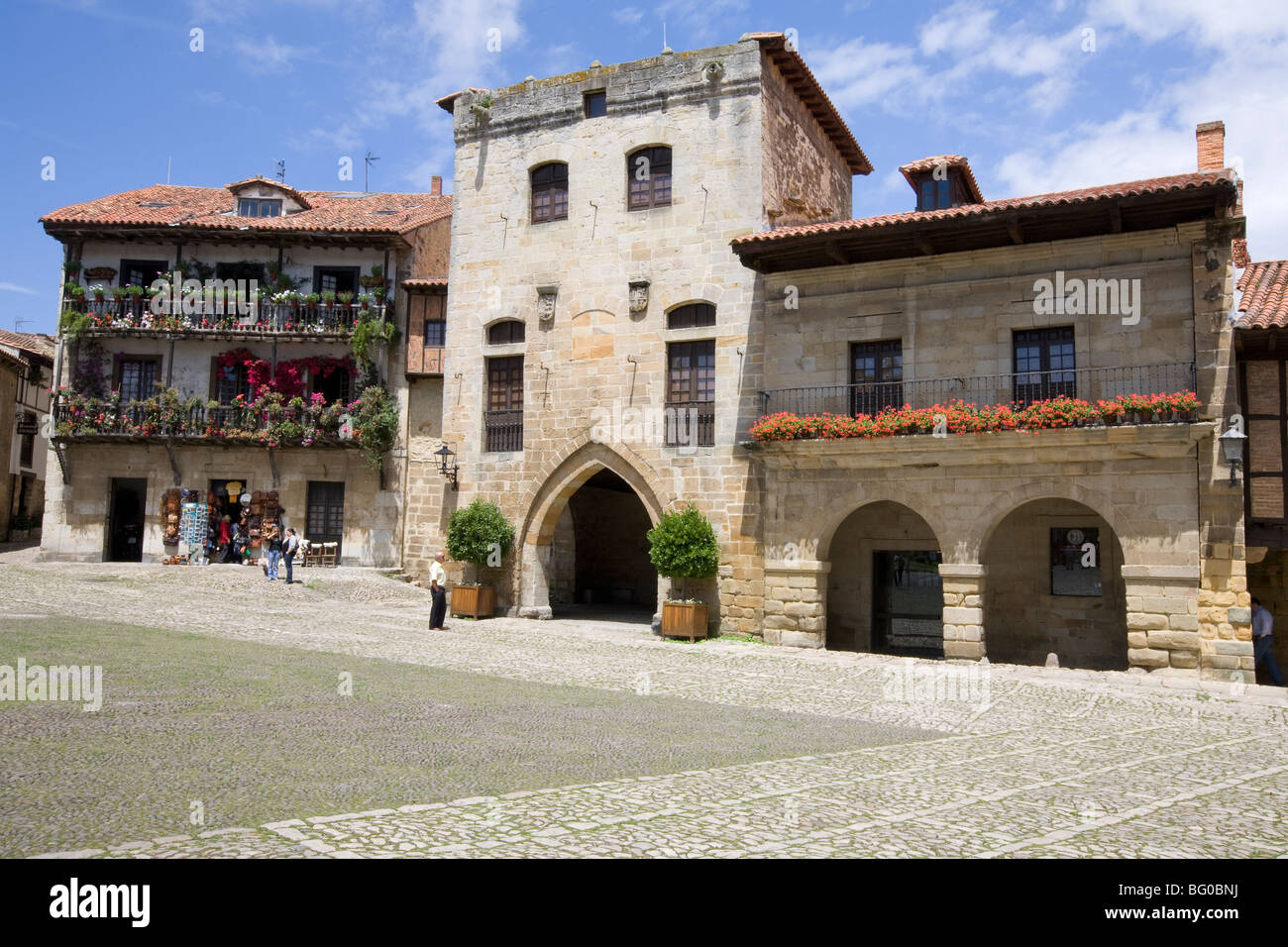 Buildings at a town square, Santander, Cantabria, Spain Stock Photo - Alamy