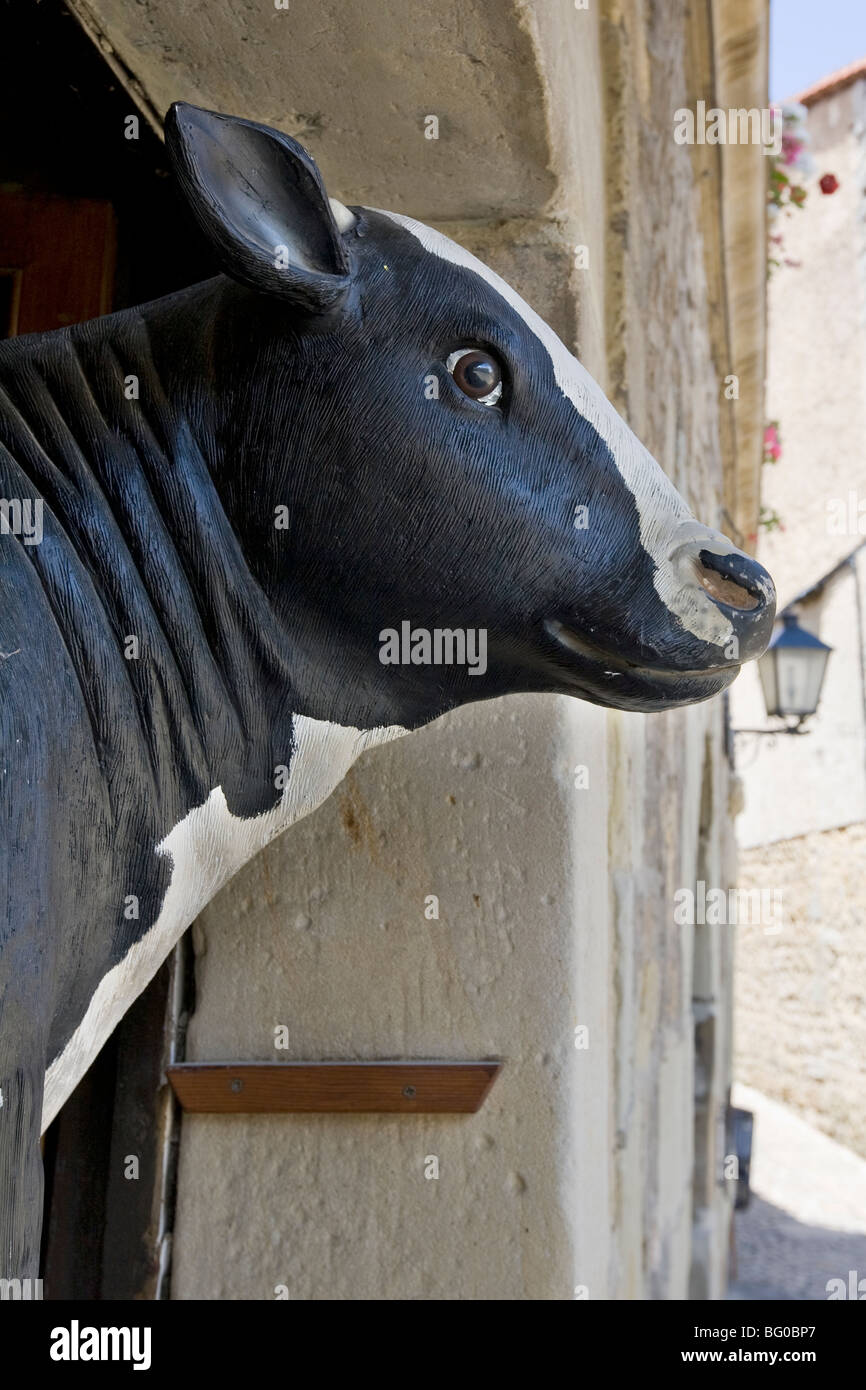Statue of cow in a building, Santander, Cantabria, Spain Stock Photo ...