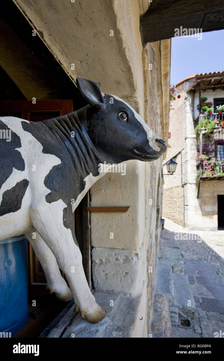 Statue of cow in a building, Santander, Cantabria, Spain Stock Photo ...