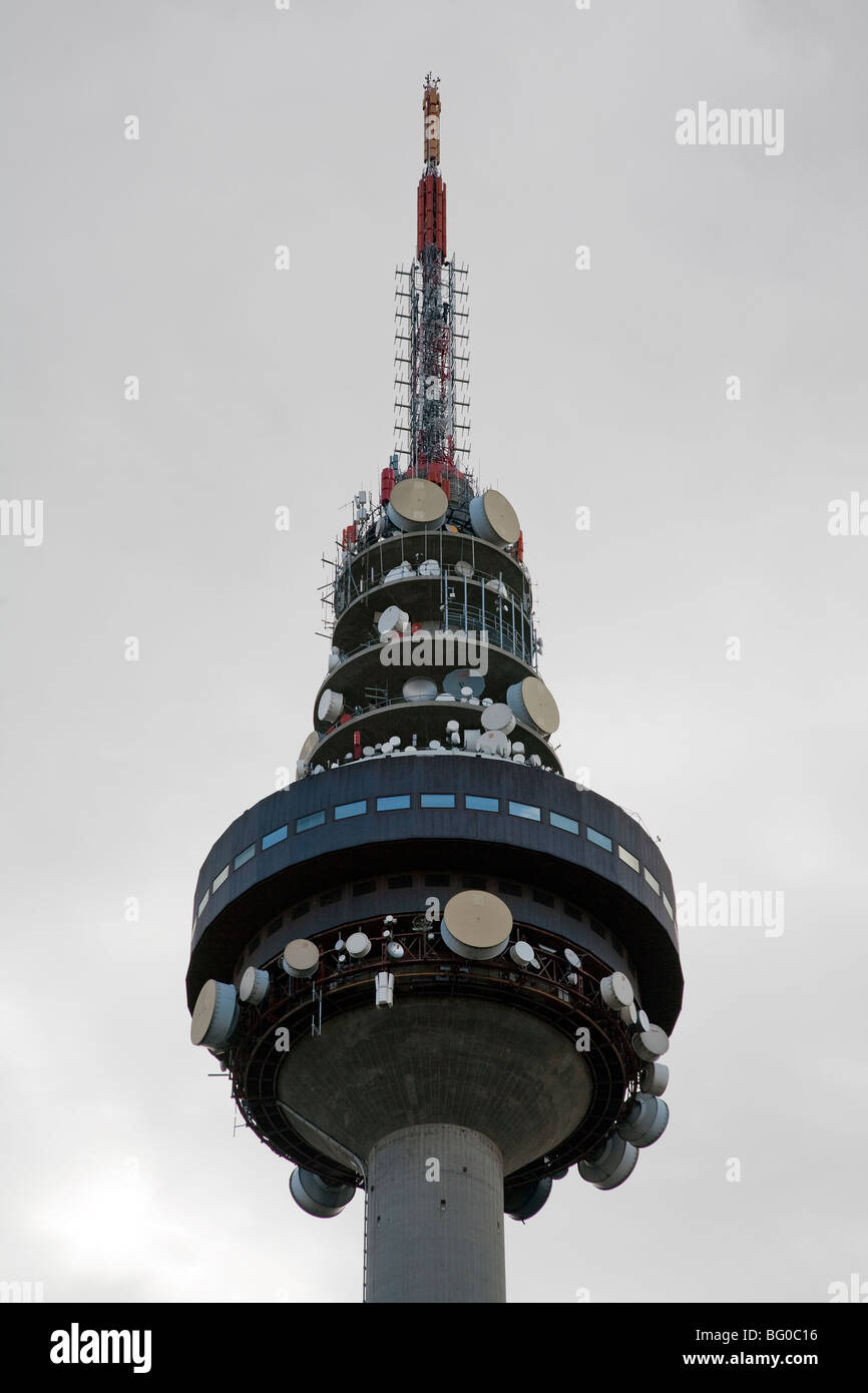Low angle view of a tower, RTVE Tower, Madrid, Spain Stock Photo - Alamy