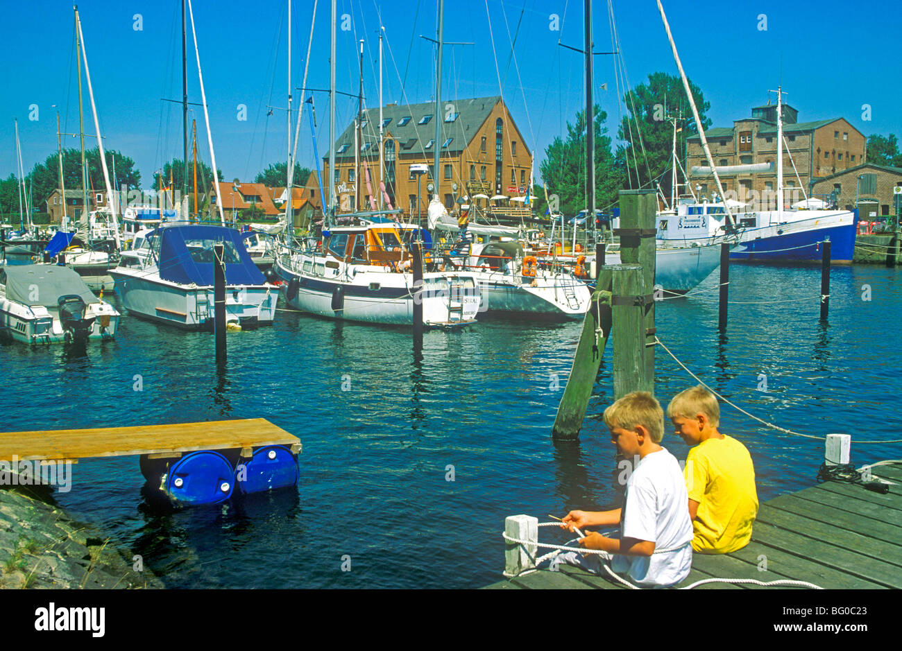 harbour of Orth on Fehmarn Island, Baltic Sea, Schleswig-Holstein ...
