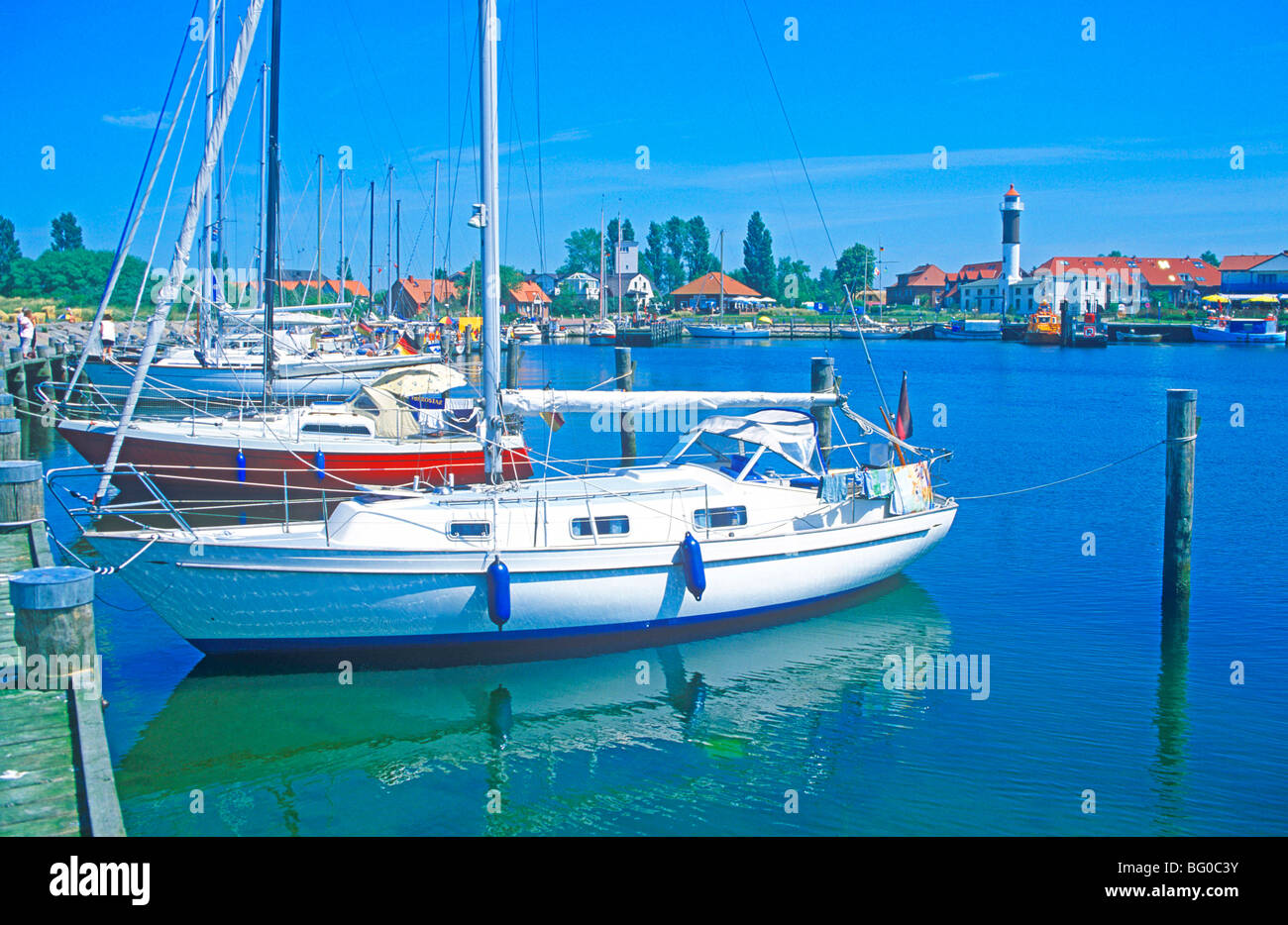 harbour of Timmendorf, Poel Island, Baltic Sea, Mecklenburg-West ...