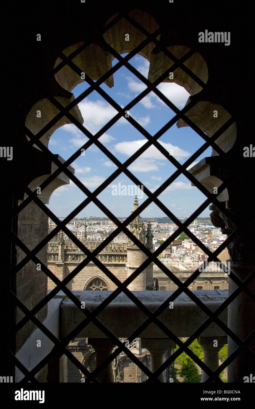 Cathedral viewed from a window of La Giralda, Seville Cathedral ...