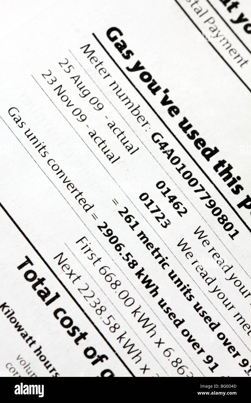 Gas bill hi-res stock photography and images - Alamy