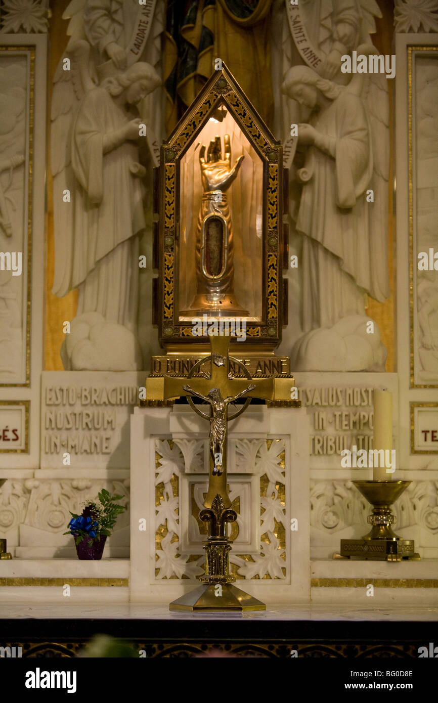 Reliquary on the altar in the chapel of St Anne, in the Roman Catholic ...