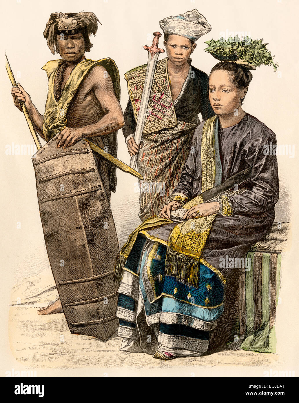 Ancient Malaysia Drawing Worrior