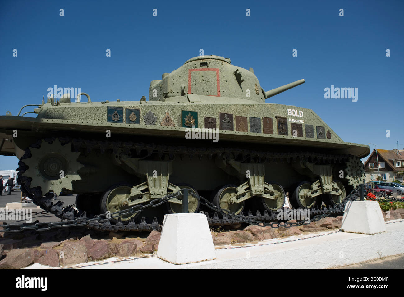 Sherman tank memorial used by Canadian forces at Courseulles on the ...