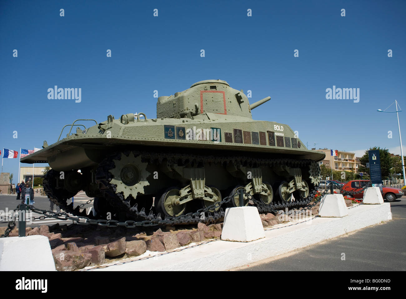 Sherman tank memorial used by Canadian forces at Courseulles on the ...