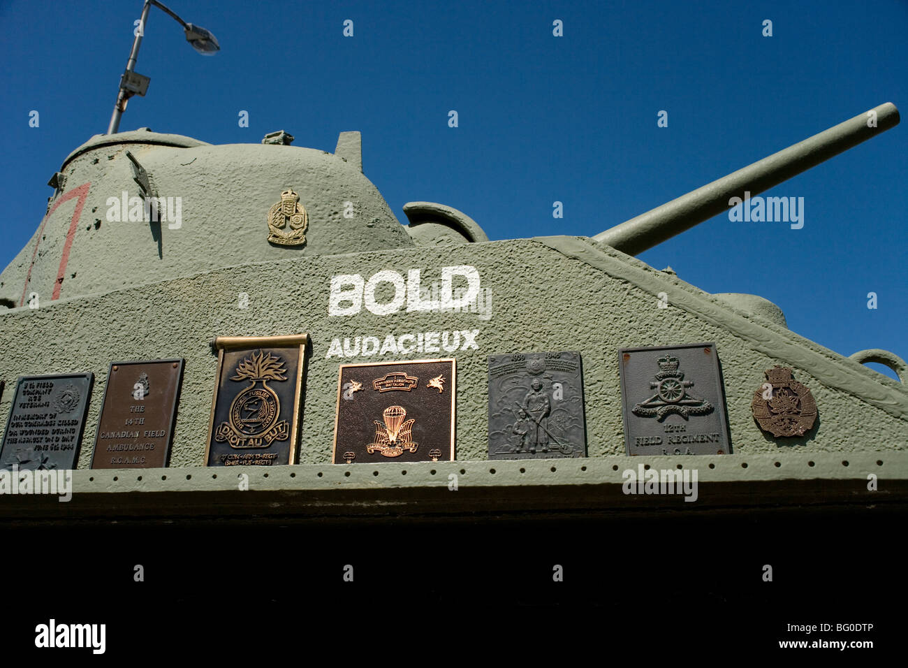 Sherman tank memorial used by Canadian forces at Courseulles on the ...