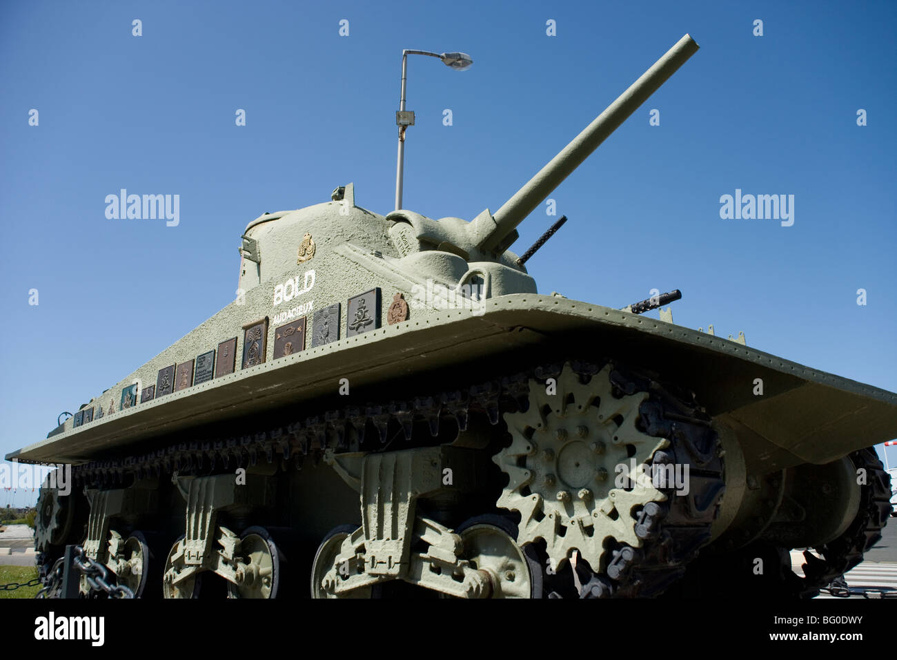 Sherman tank memorial used by Canadian forces at Courseulles on the ...