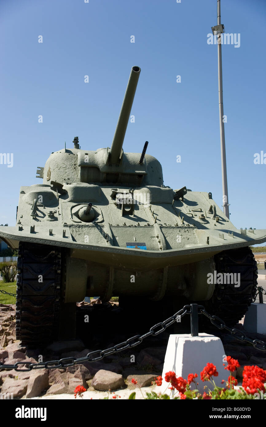 Sherman tank memorial used by Canadian forces at Courseulles on the ...