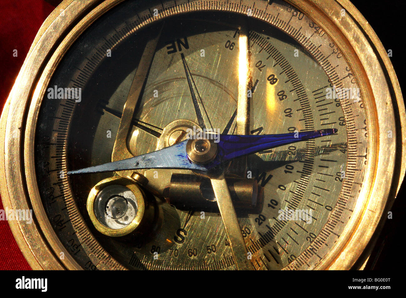 A brass Compass used for surveying and Navigation Stock Photo - Alamy
