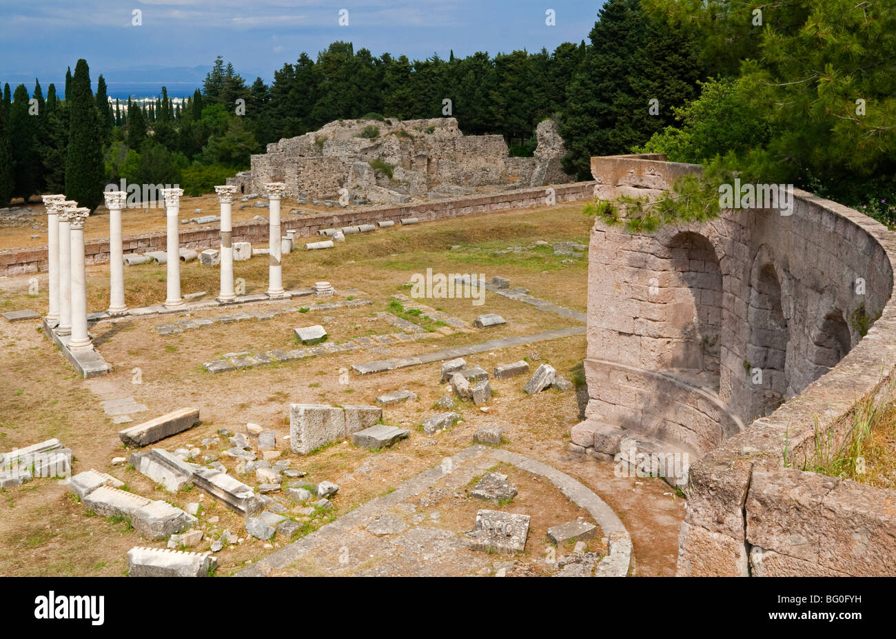 View of the Asklepieion a healing temple sacred to the god Asclepius on ...