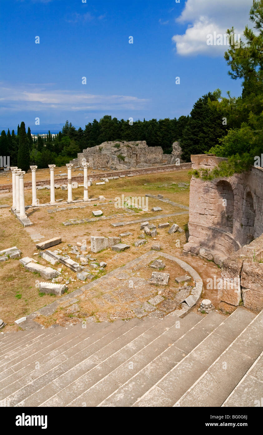 View of the Asklepieion a healing temple sacred to the god Asclepius on ...