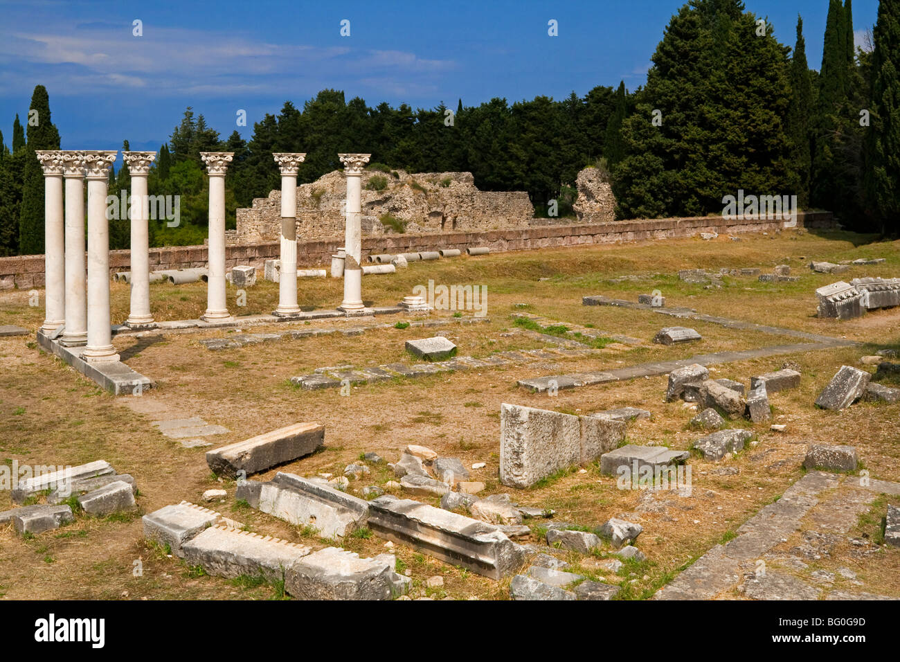 View of the Asklepieion a healing temple sacred to the god Asclepius on ...