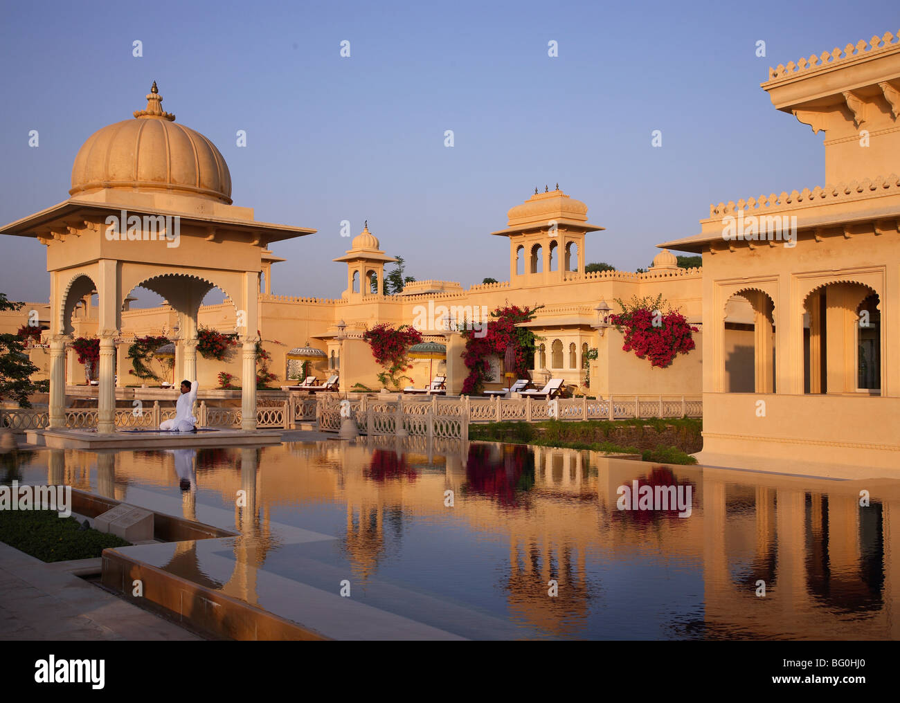 Yoga at The Oberoi Udaivilas in Udaipur, Rajasthan, India, Asia Stock ...