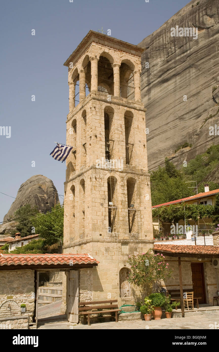 Byzantine church tower, Kalambaka, Meteora, Thessaly, Greece, Europe ...