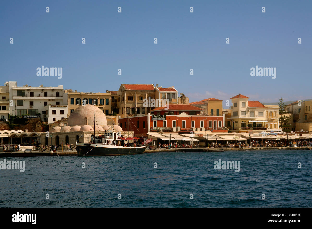 Venetian harbour, Chania, Crete, Greek Islands, Greece, Europe Stock ...