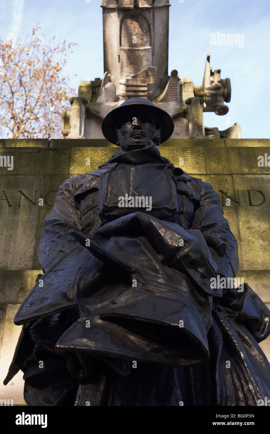 Bronze statue of soldier commemorating First World War battles on the ...