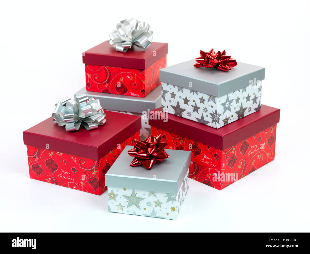 A Christmas present isolated against a white background Stock Photo - Alamy