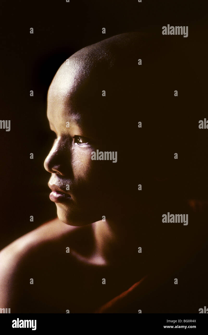 Portrait of a young Buddhist monk, Chaing Mai, Thailand Stock Photo - Alamy