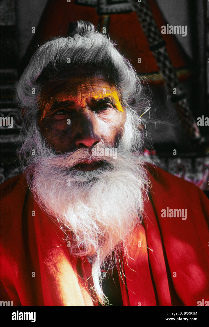 Portrait of Hindu guru, Varanasi, India Stock Photo - Alamy