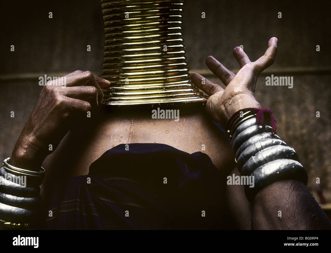 A Long Neck woman (sometimes called Giraffe women) and member of the Pa ...