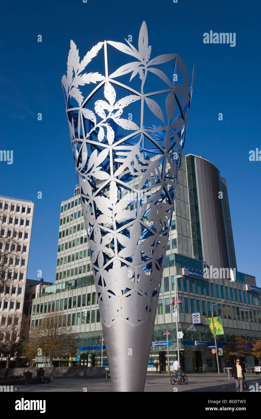 The Chalice modern steel sculpture by Neil Dawson in Cathedral Square ...